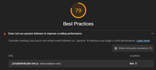 آموزش رفع خطای Use passive listeners to improve scrolling performance ...